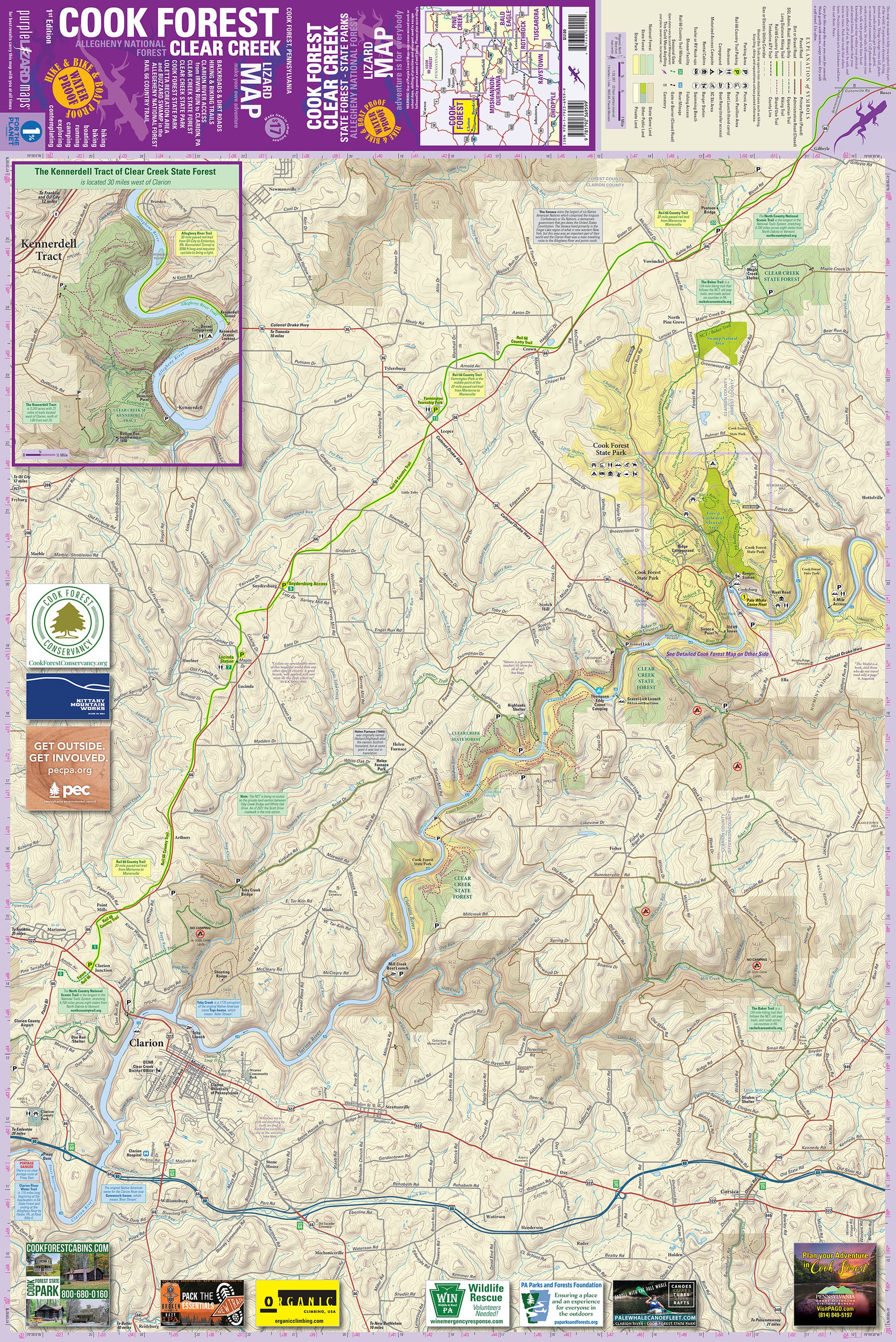 Cook & Clear Creek State Parks & Forests Lizard Map: Pennsylvania ...