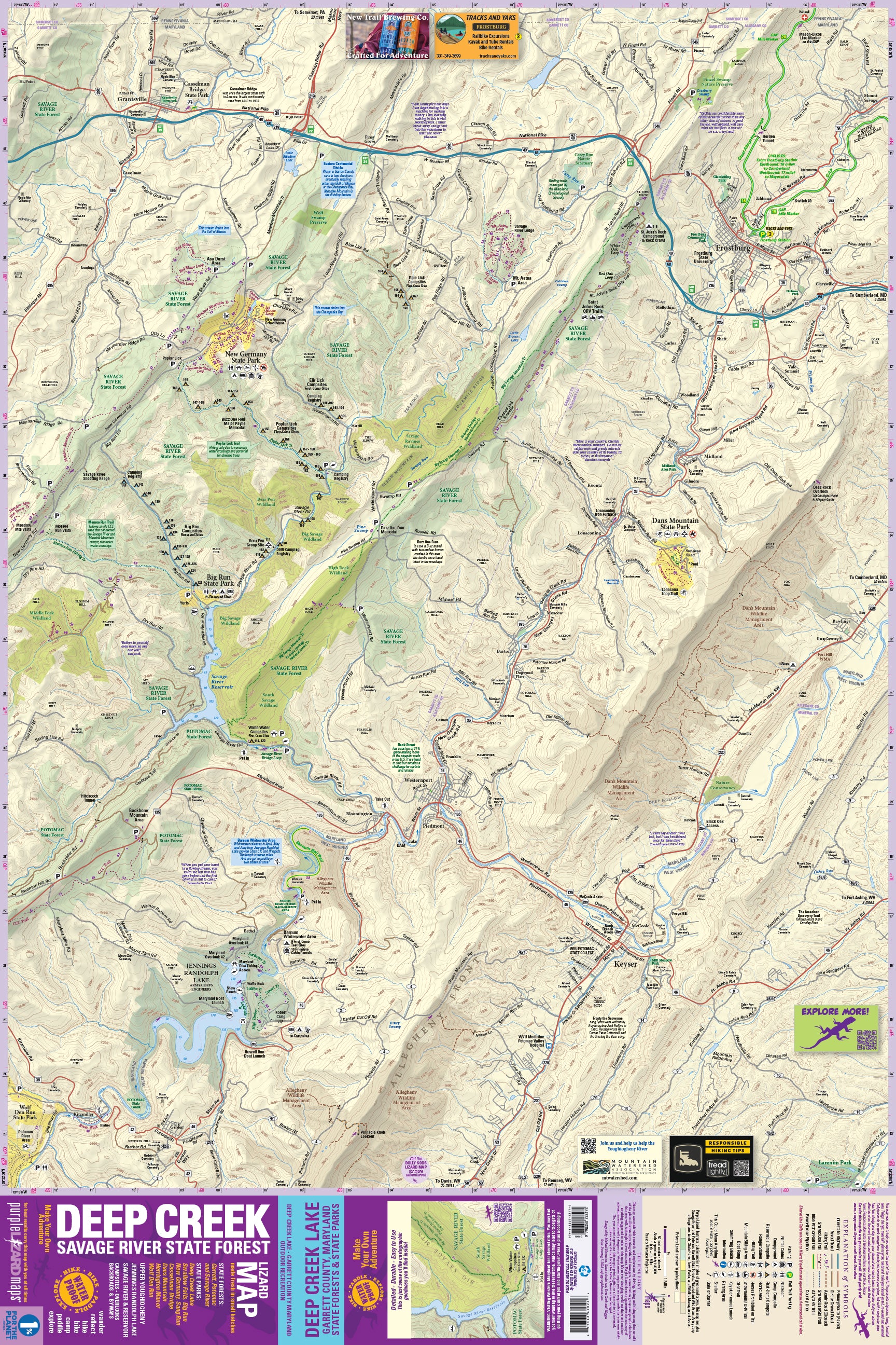 Deep Creek - Savage River State Forest: Maryland - Purple Lizard Maps