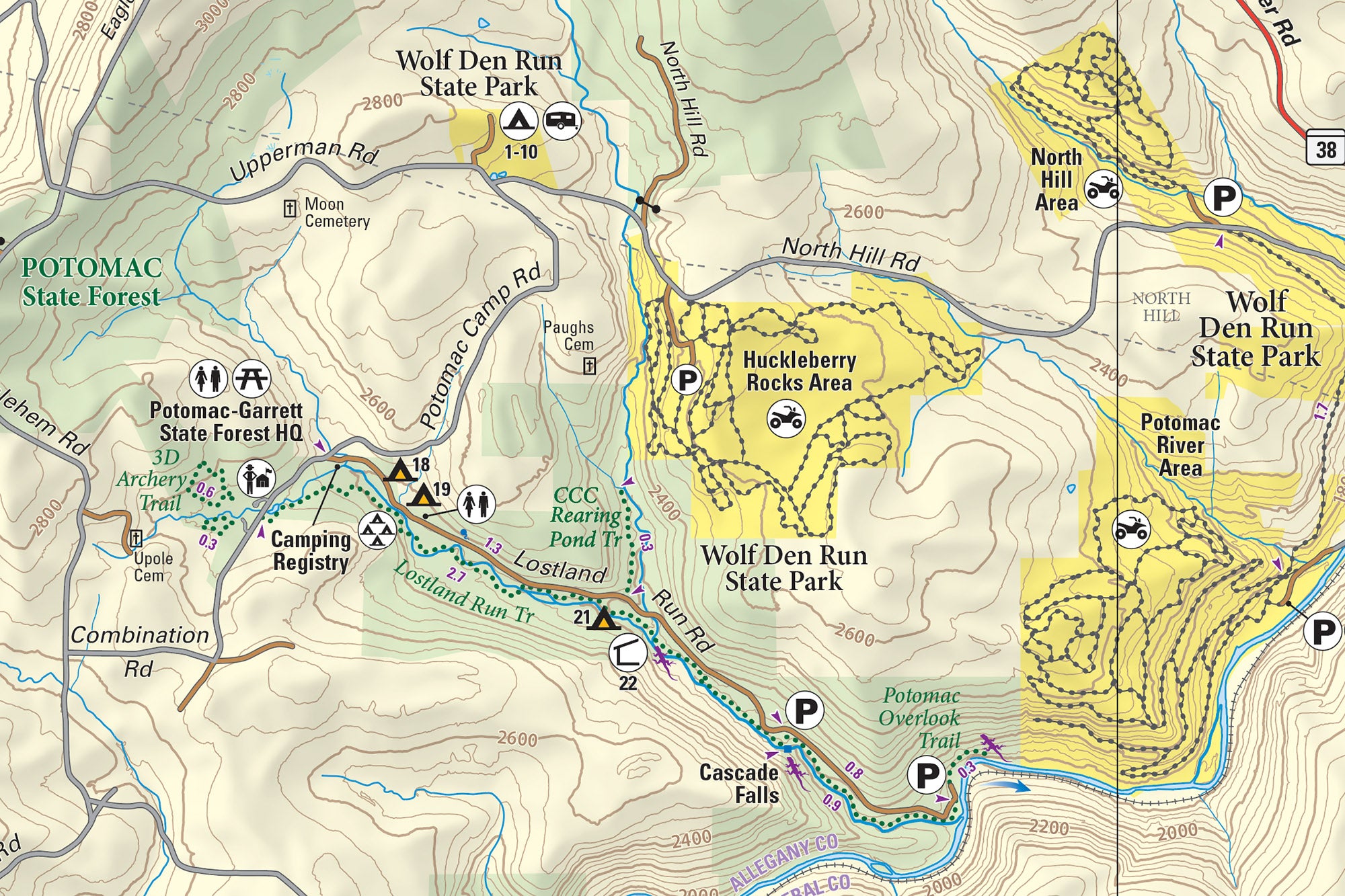Deep Creek - Savage River State Forest: Maryland - Purple Lizard Maps