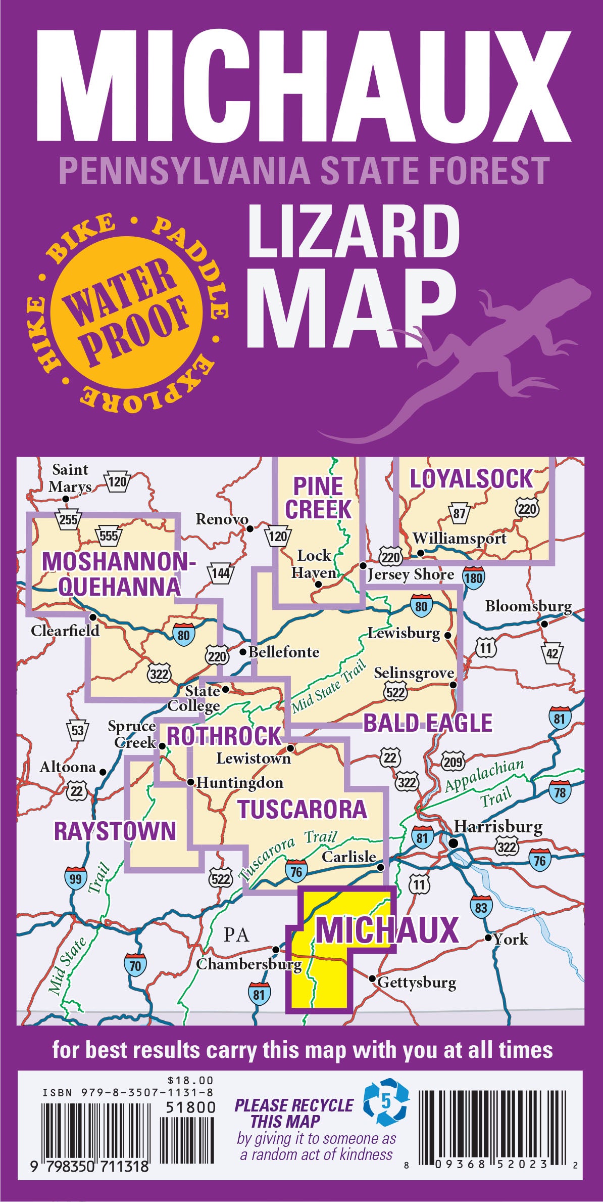 Michaux ~ Hiking, Biking, Exploring! - Purple Lizard Maps